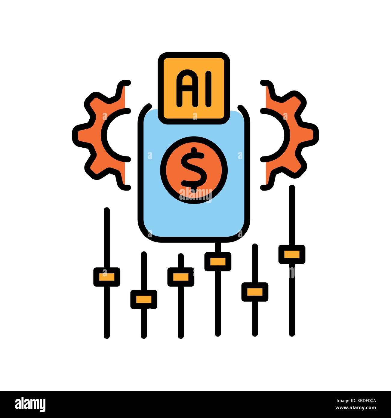 Dynamic pricing optimization color line icon for digital and print ...