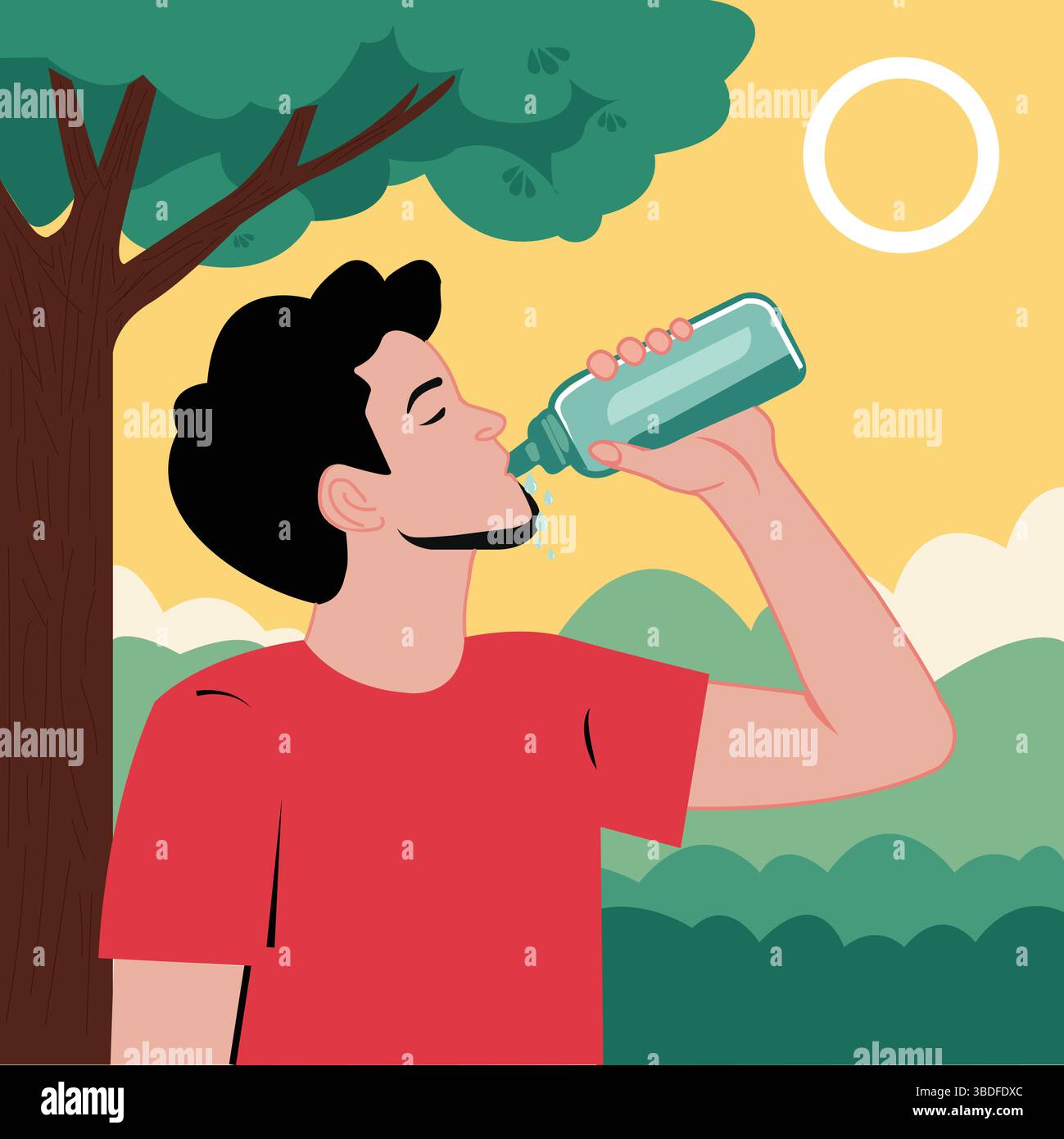 Exercise hydration nature in Stock Vector Images - Alamy