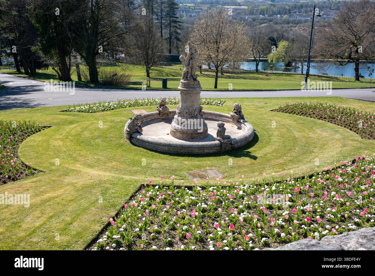 Fountain in the grounds of Cyfarthfa Castle Museum and Art Gallery ...