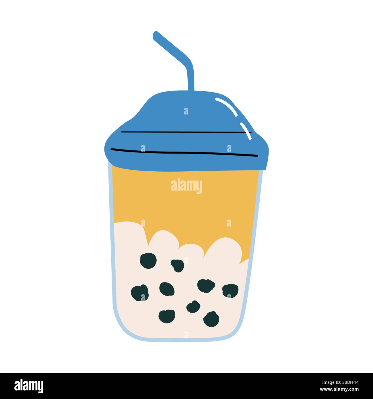 Tropical bubble tea drink sticker design for summer vacation Stock ...