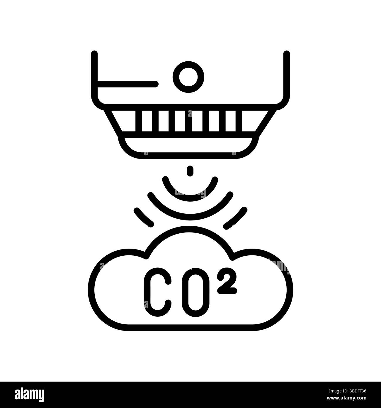 gas sensor black line icon for digital and print projects. Minimal ...