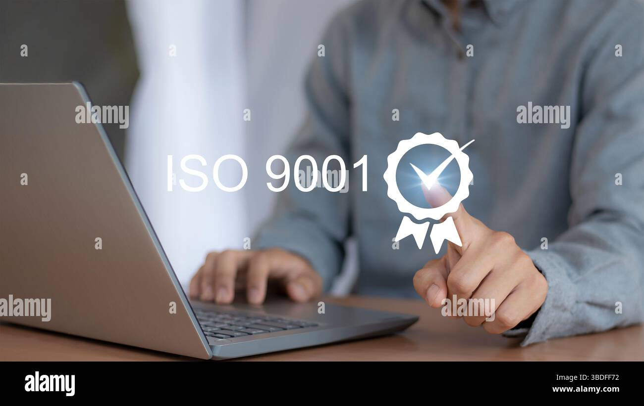 Quality control concept, ISO 9001 certification, enterprise quality ...