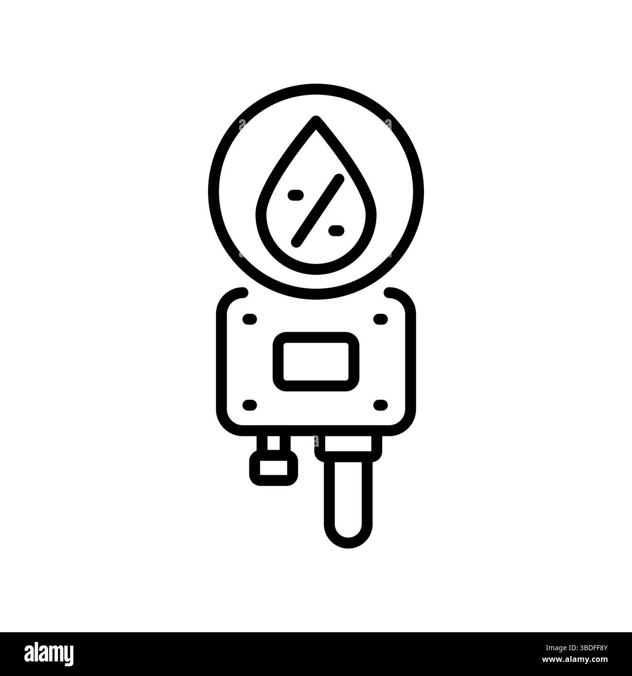humidity sensor black line icon for digital and print projects. Minimal ...