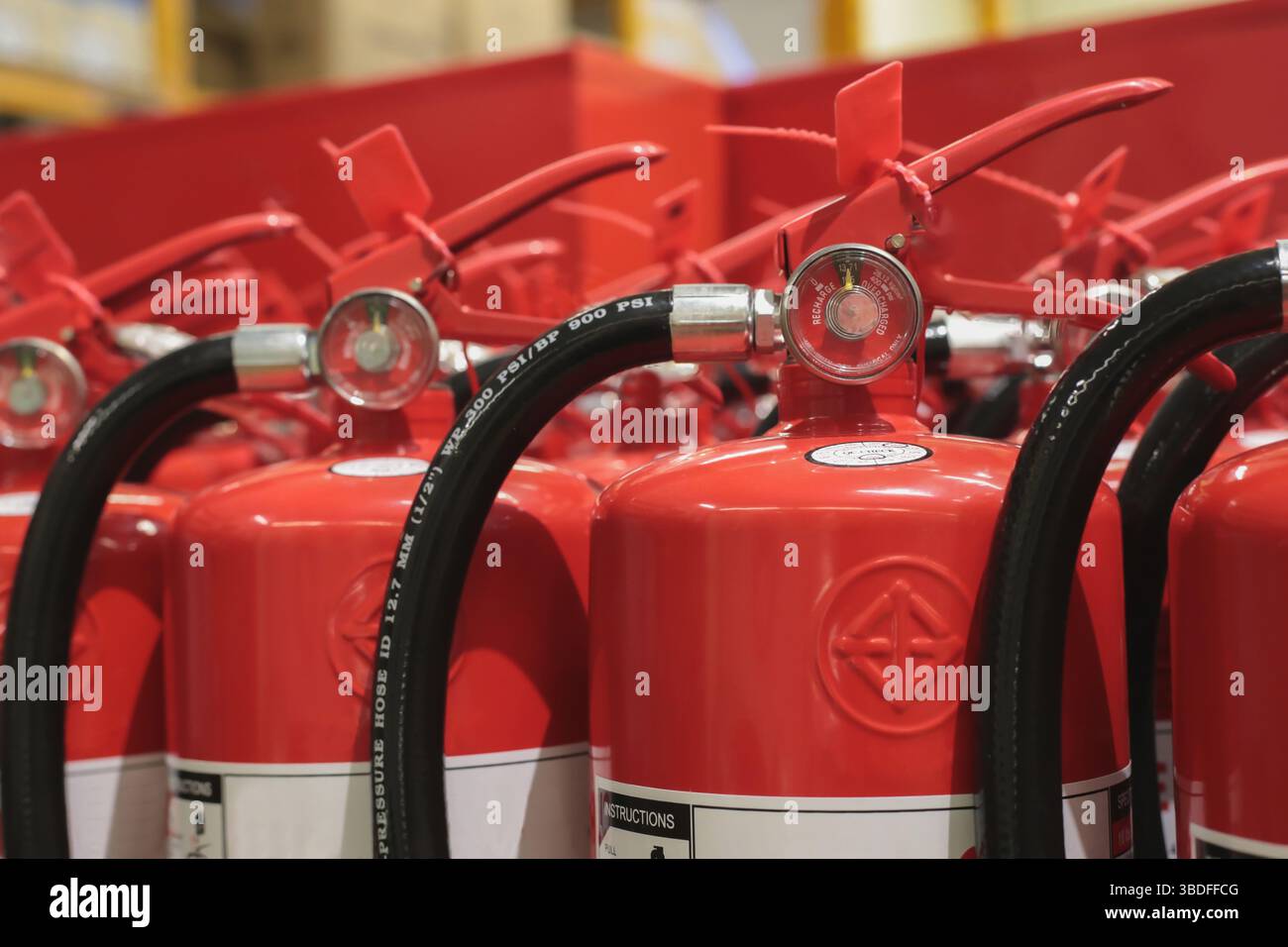 fire extinguishers available in fire emergencies Stock Photo - Alamy