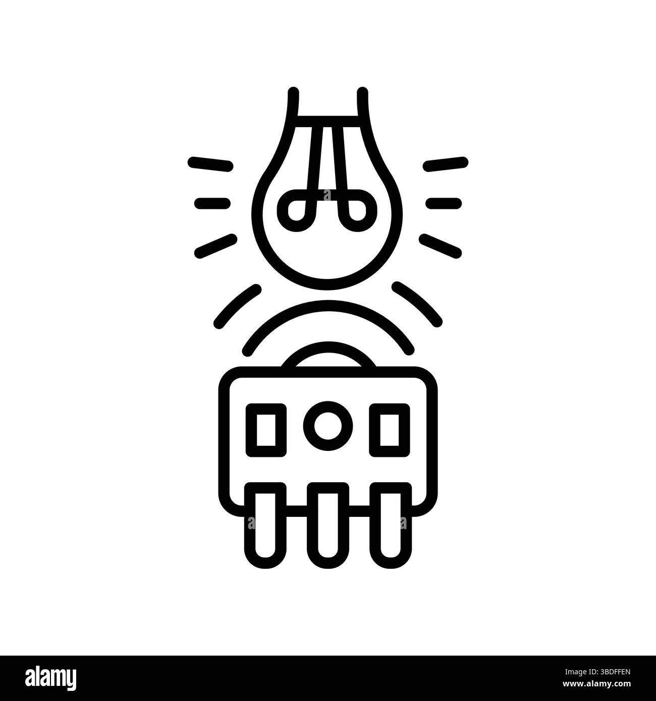 light sensor black line icon for digital and print projects. Minimal clean icons for apps and ...