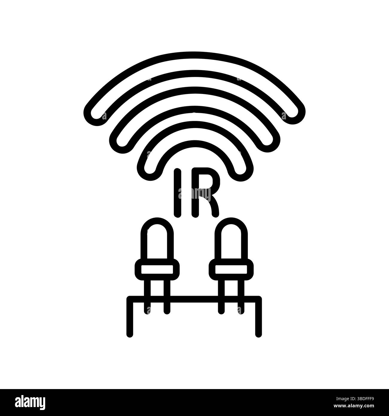 infrared sensor black line icon for digital and print projects. Minimal ...