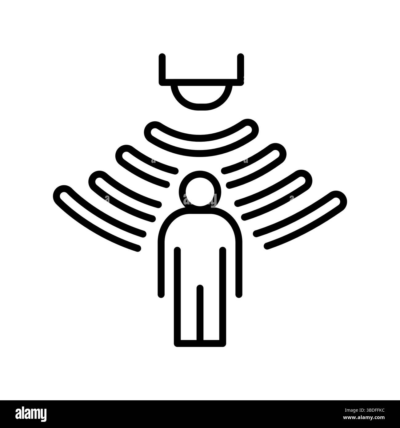 motion sensor black line icon for digital and print projects. Minimal ...