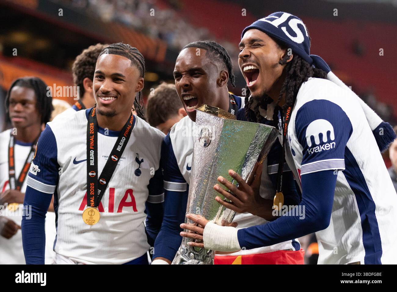 Djed Spence of Tottenham Hotspur and Wilson Odobert of Tottenham ...