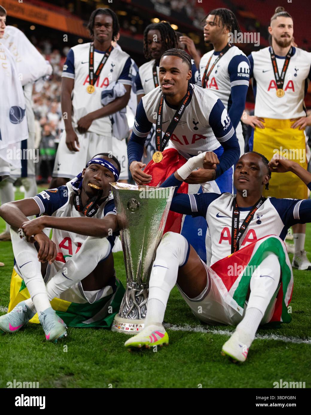 Pape Matar Sarr of Tottenham Hotspur and Wilson Odobert of Tottenham ...