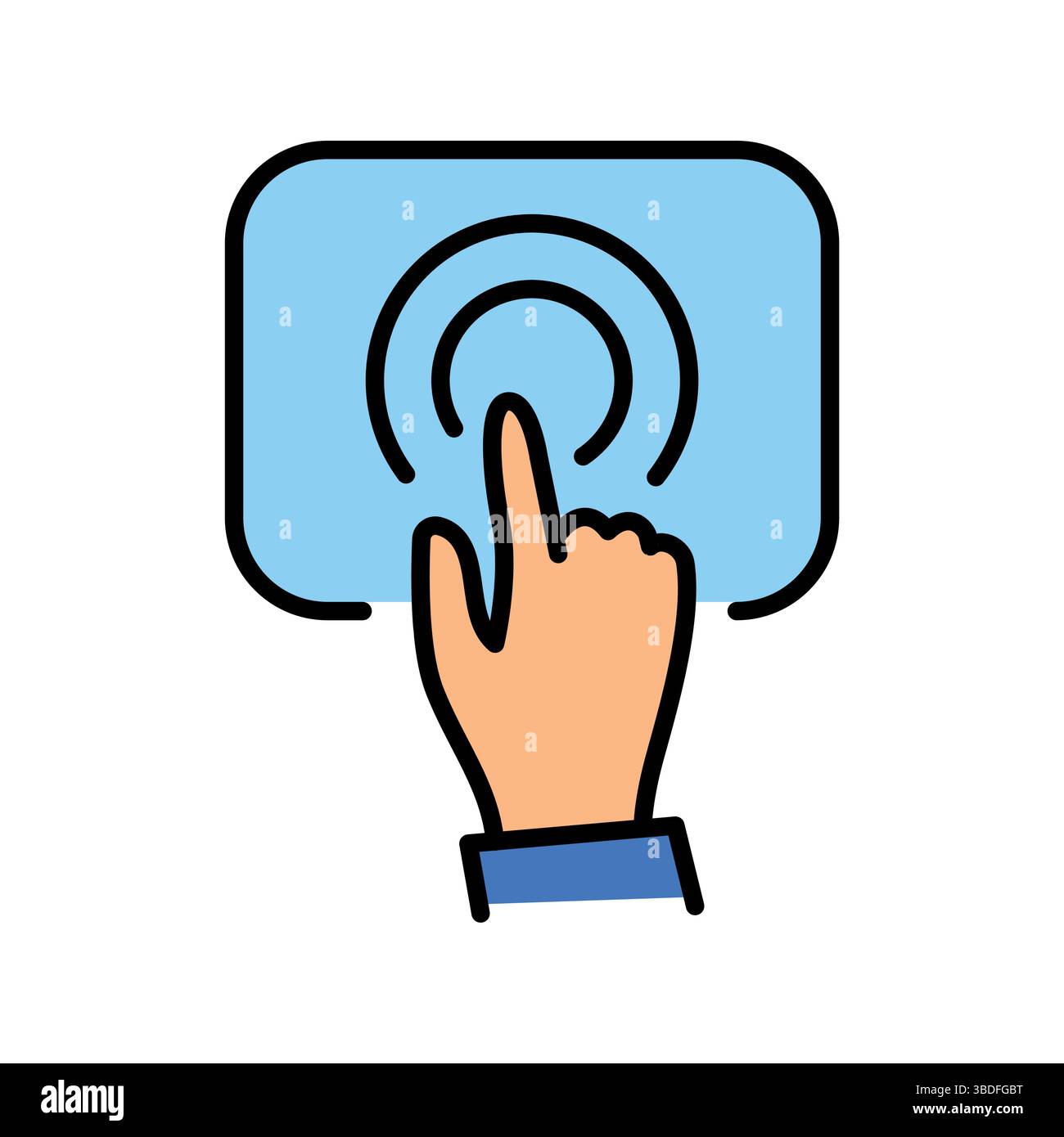 capacitive touch sensor color flat icon for digital and print projects ...