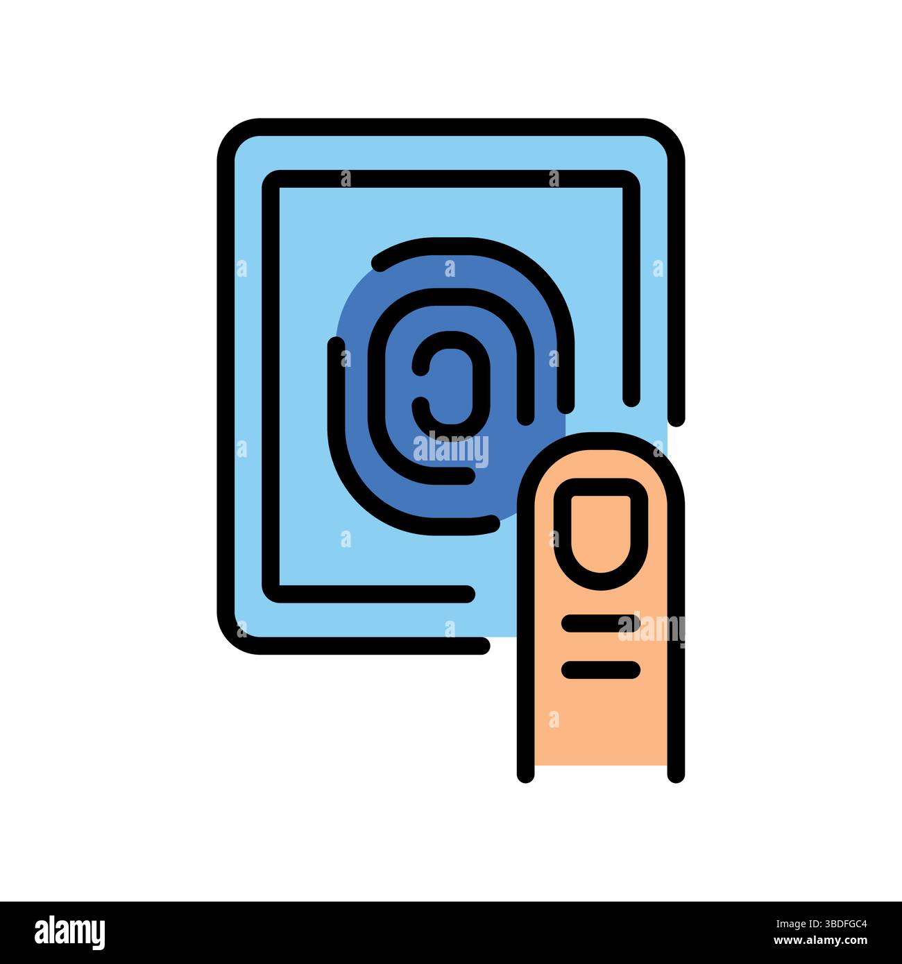 biometric sensor color line icon for digital and print projects. Minimal clean icons for apps ...