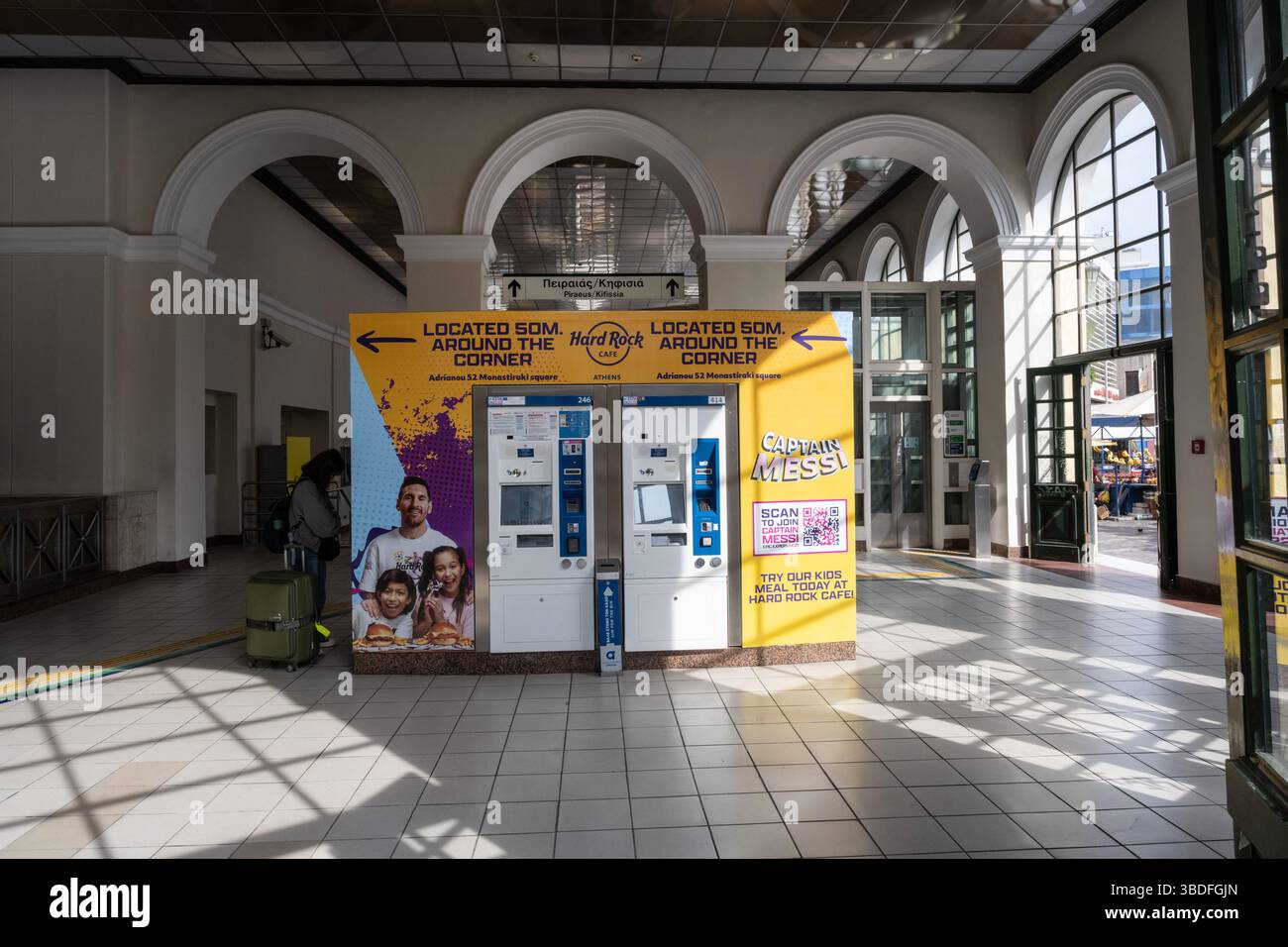Automated ticket machines at Monastiraki metro station, central Athens ...