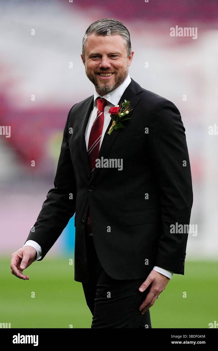 Aberdeen manager Jimmy Thelin ahead of the Scottish Gas Men's Scottish Cup final at Hampden Park ...
