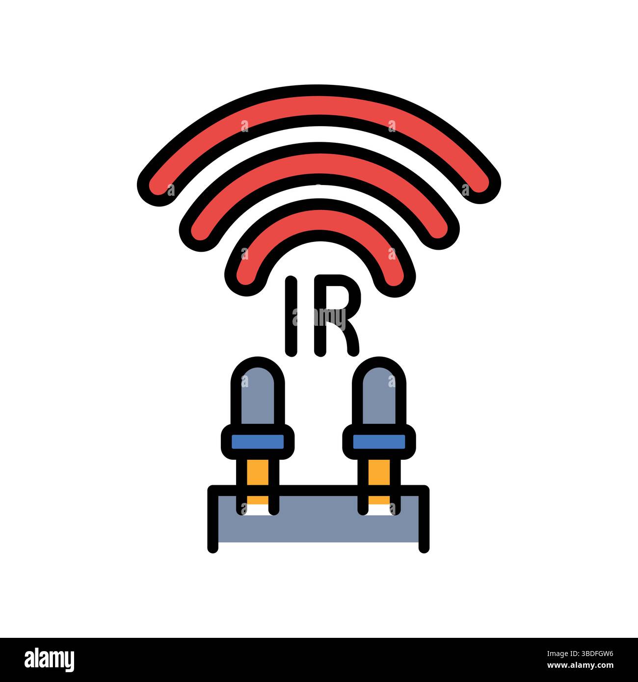 infrared sensor color line icon for digital and print projects. Minimal ...