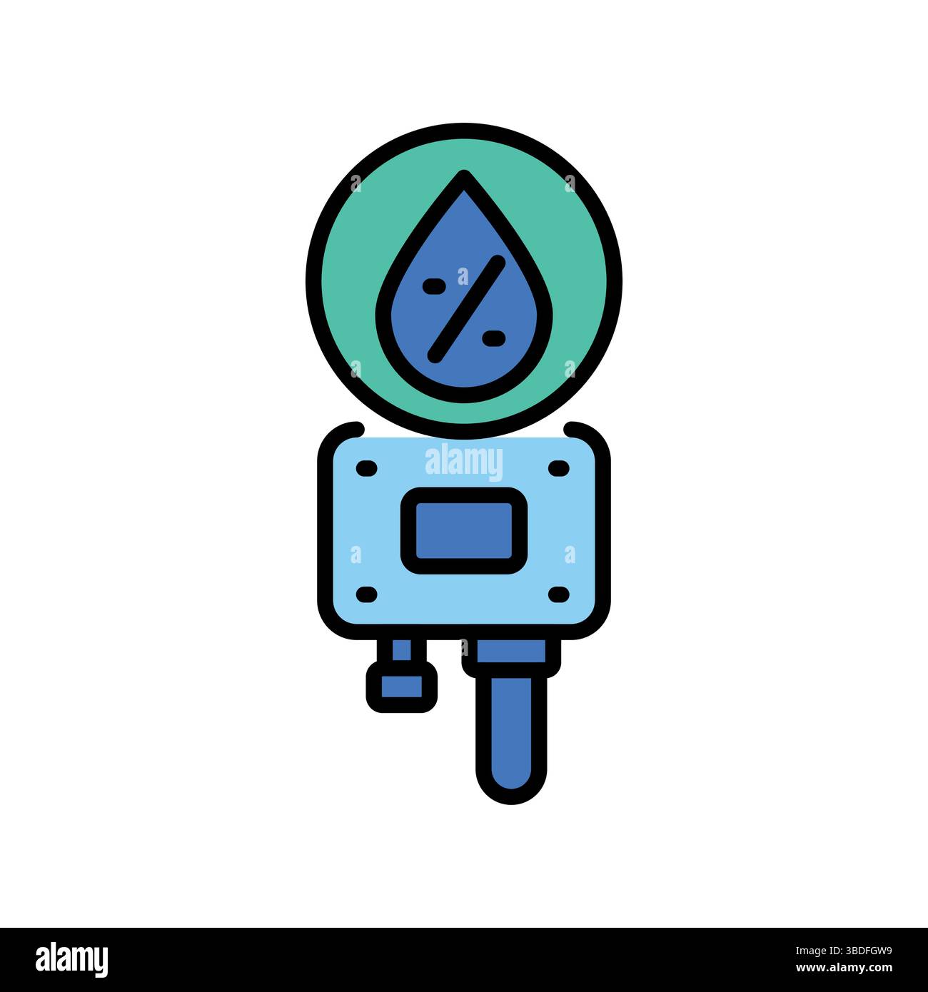 humidity sensor color line icon for digital and print projects. Minimal ...