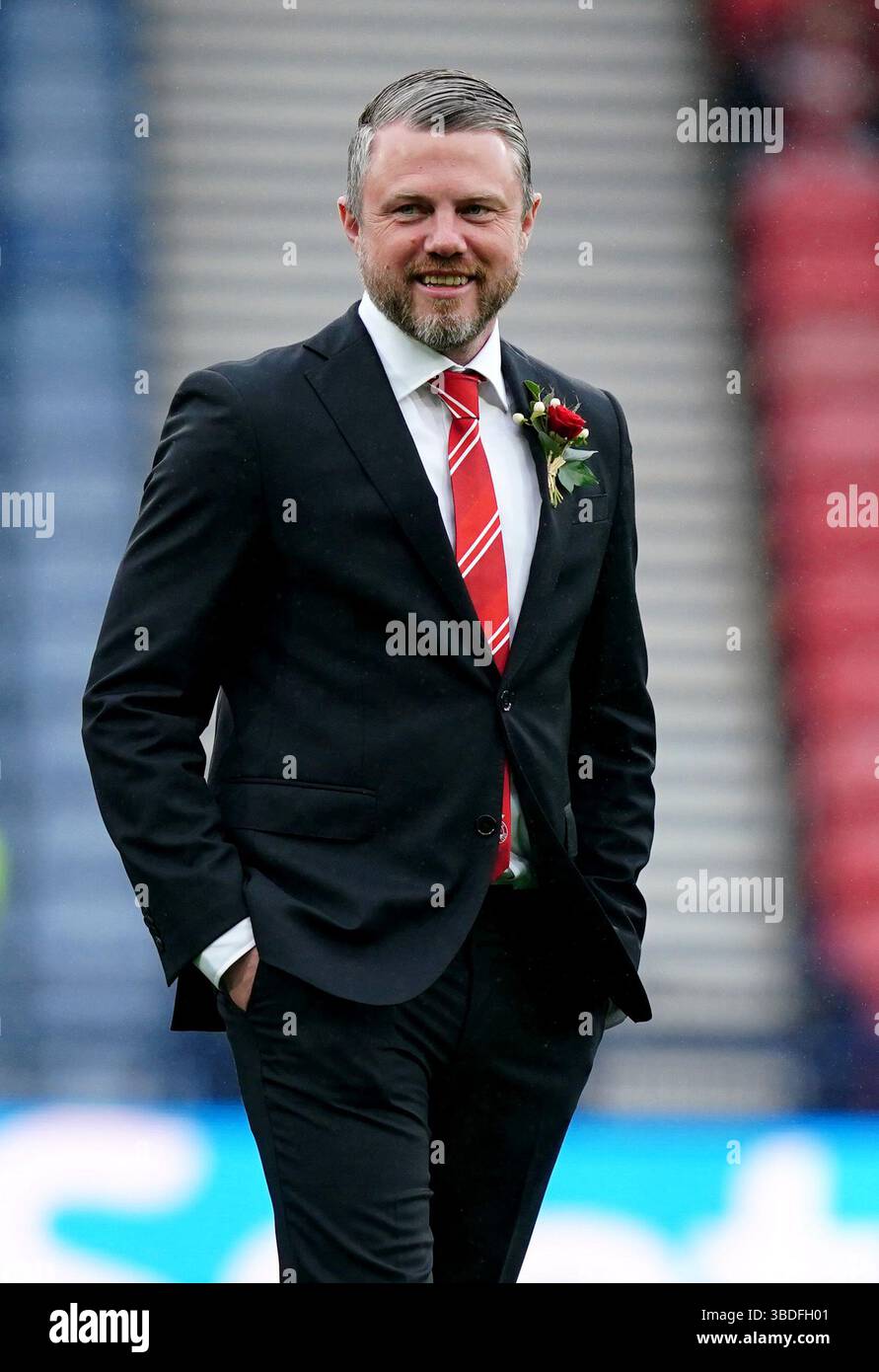 Aberdeen manager Jimmy Thelin on the pitch ahead of the Scottish Gas ...