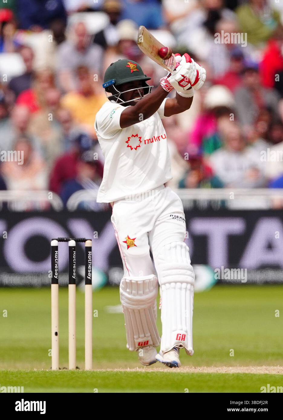 Zimbabwe's Wessly Madhevere batting on day three of the Rothesay ...