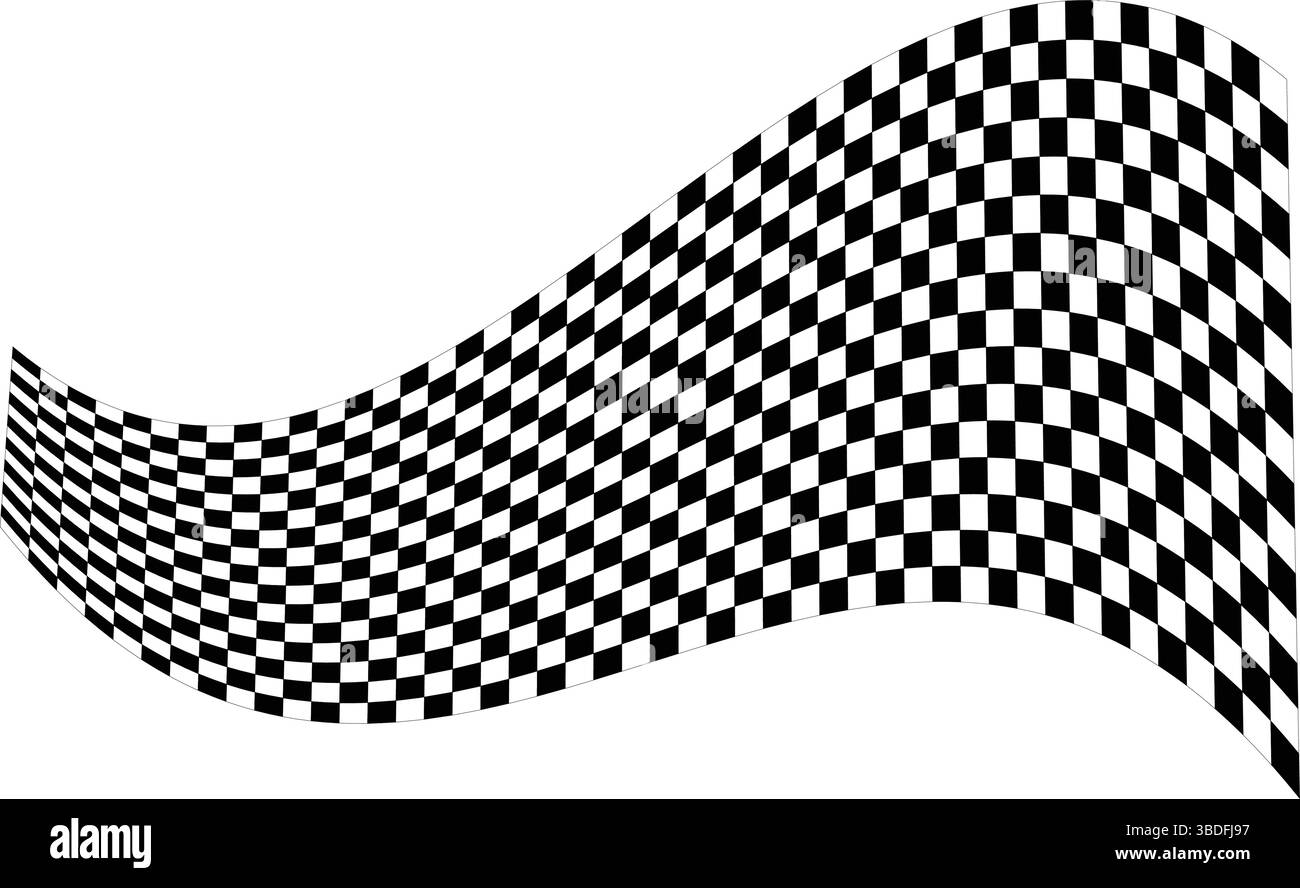 Dynamic Black and White Chequered Flag Illustration, Isolated ...