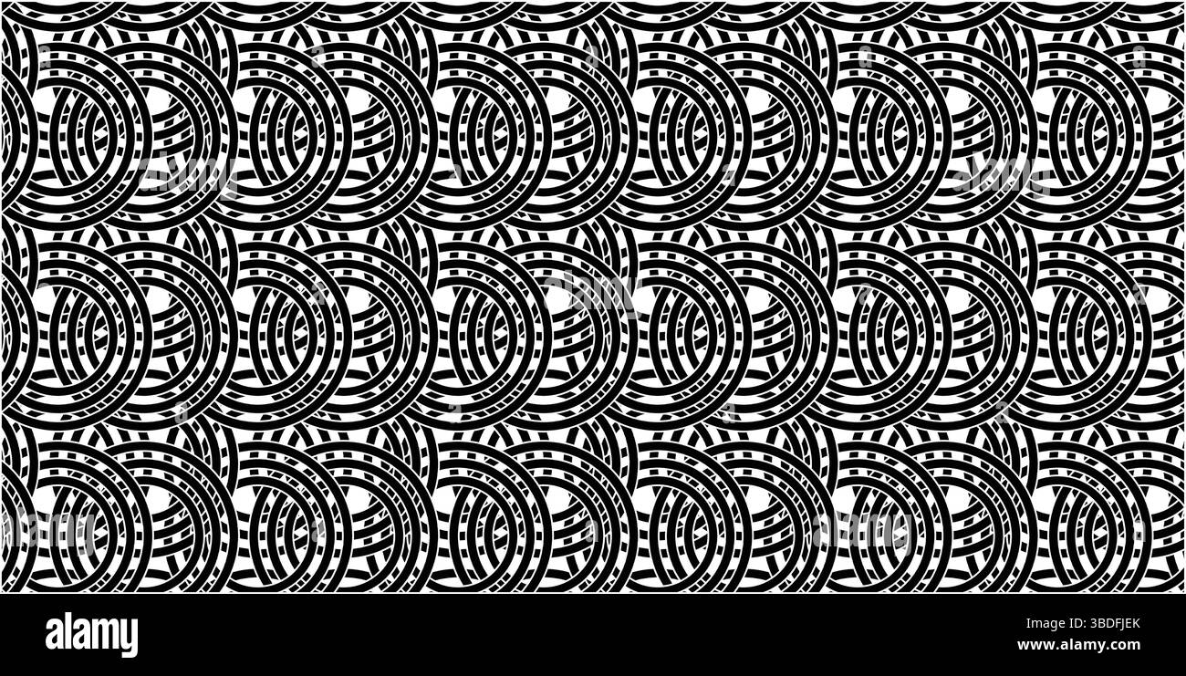 Seamless Black and White Interlocking Geometric Pattern, Abstract ...