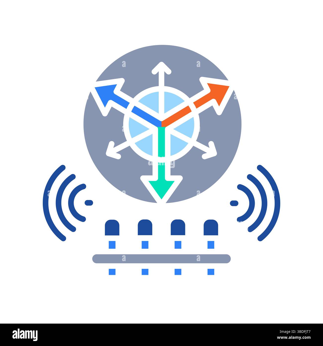 accelerometer color flat icon for digital and print projects. Minimal ...