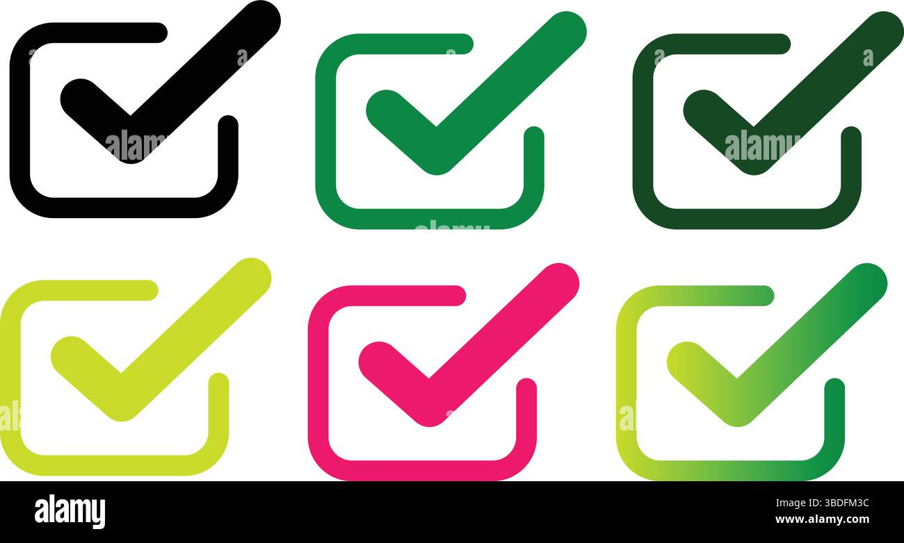 Colorful Check mark Icons: Diverse Approval Symbols, Variant Tick Mark ... Colorful Check mark Icons: Diverse Approval Symbols, Variant Tick Mark ...