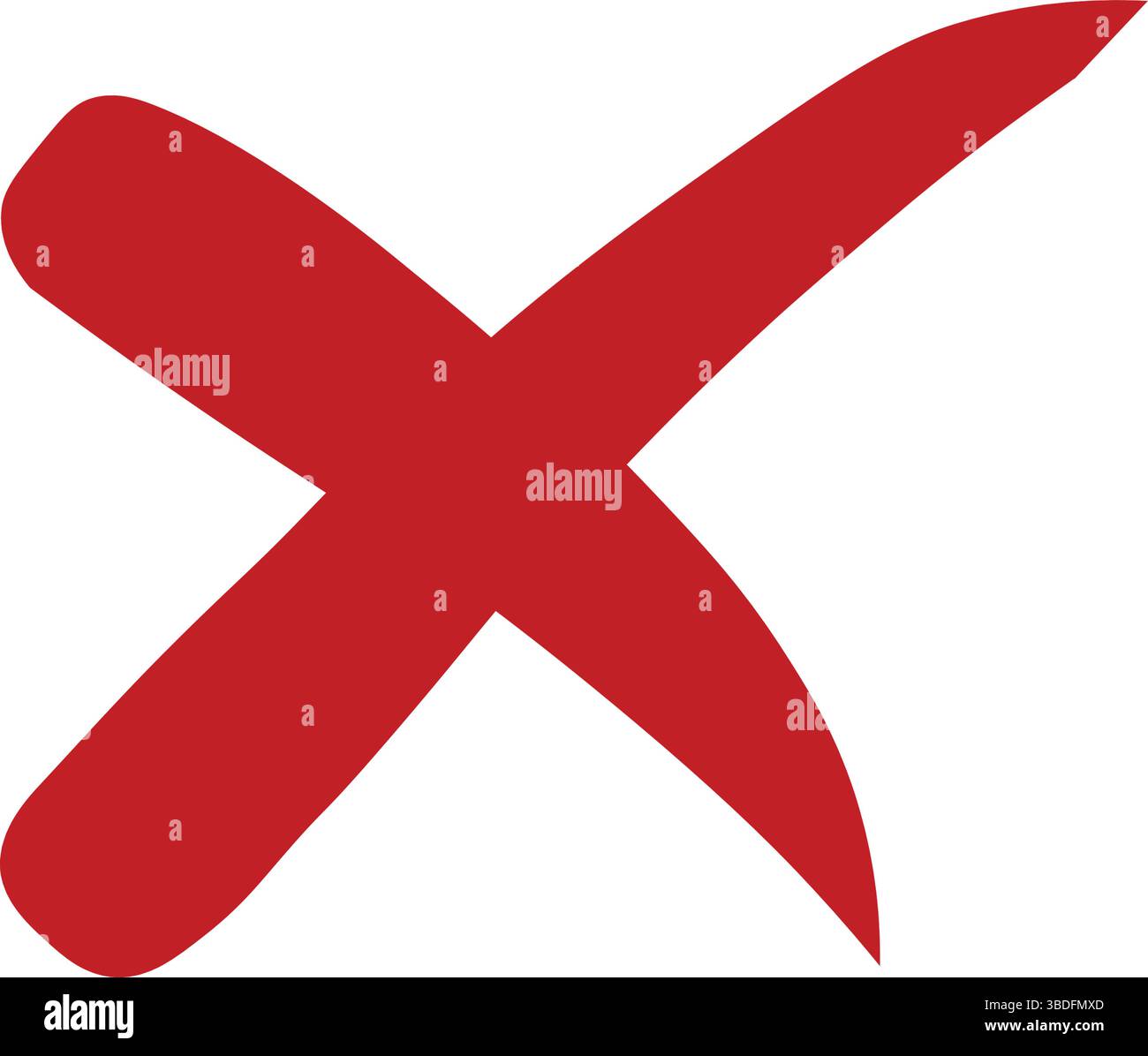 Red X Mark Icon: Incorrect and Denial Symbol, Error or Rejection ...