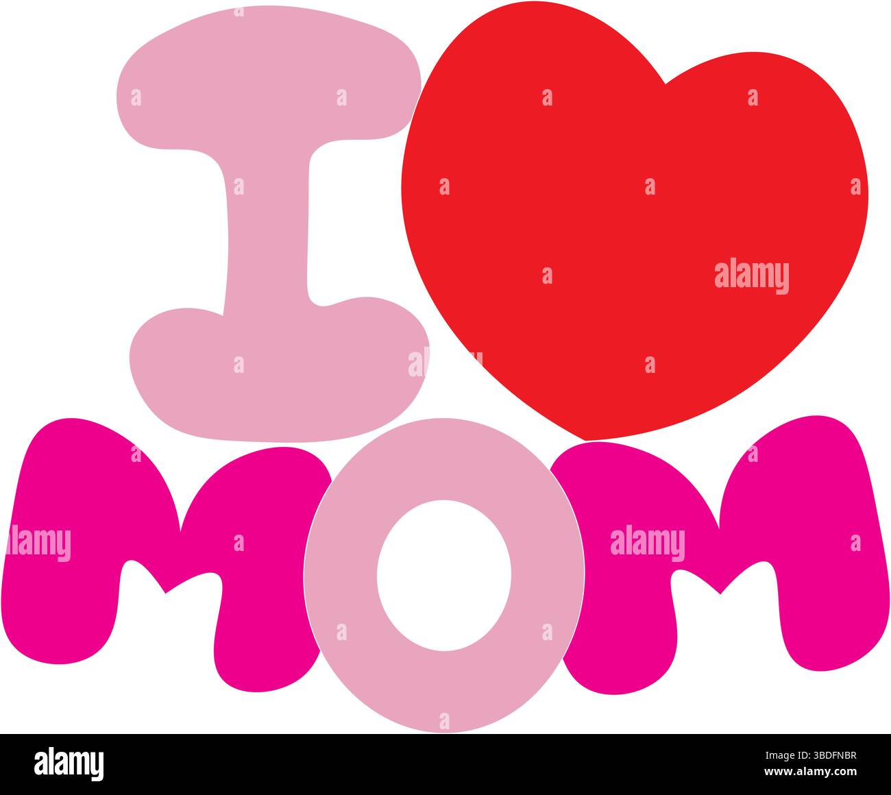 "I Love Mom" Heart Graphic: Mother's Day Design, I Heart Mom ...