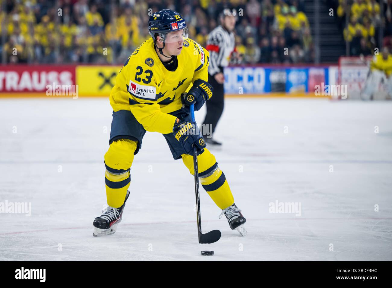 Lucas Raymond of, Sweden. , . during the 2025 IIHF Ice Hockey World Championship semifinal game ...