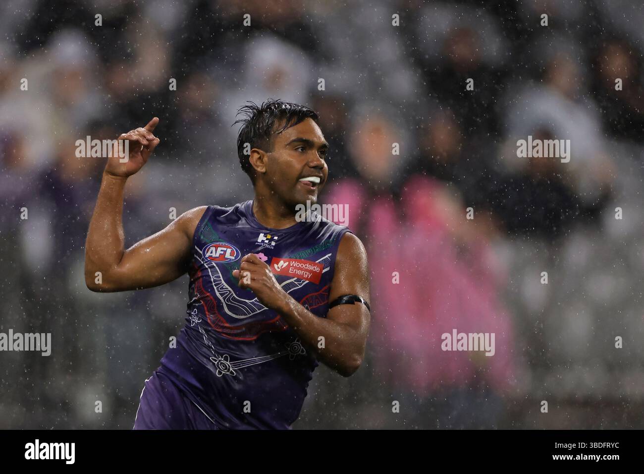Perth, Australia. 24th May, 2025. Isaiah Dudley of the Dockers ...