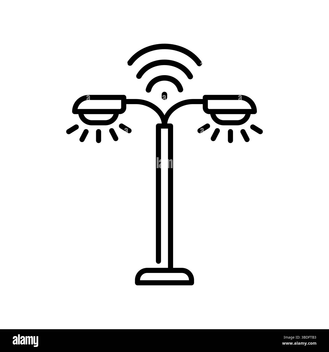 Street lighting management line icon. Vector isolated element. Editable ...