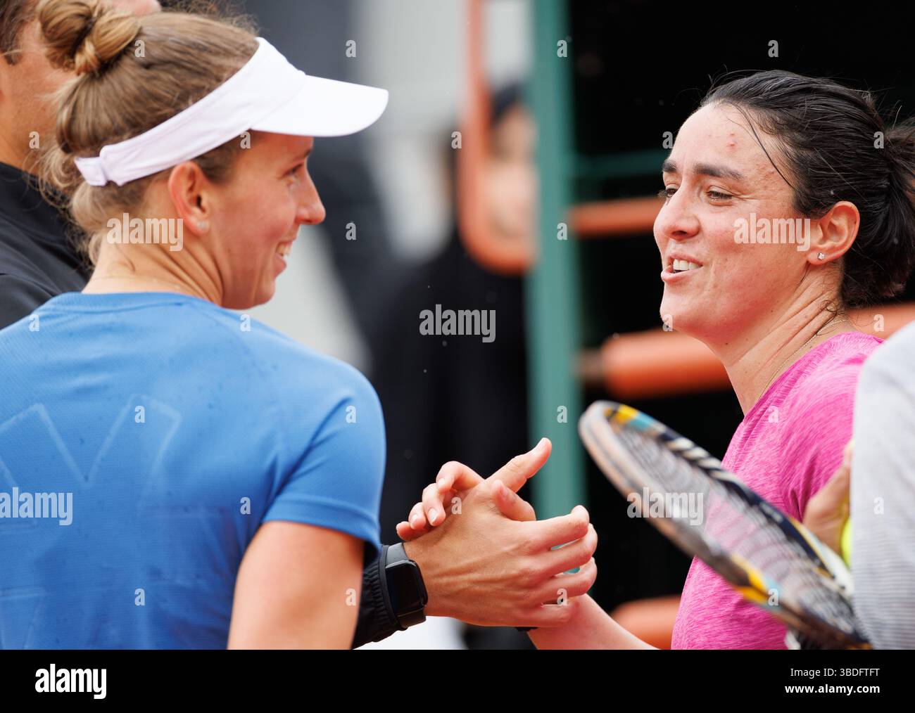 Paris, France. 24th May, 2025. Belgian Elise Mertens and Tunisian Ons ...