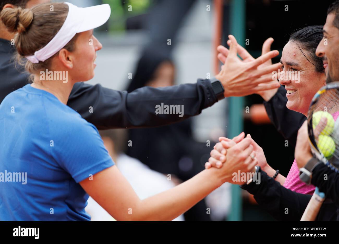 Paris, France. 24th May, 2025. Belgian Elise Mertens and Tunisian Ons ...