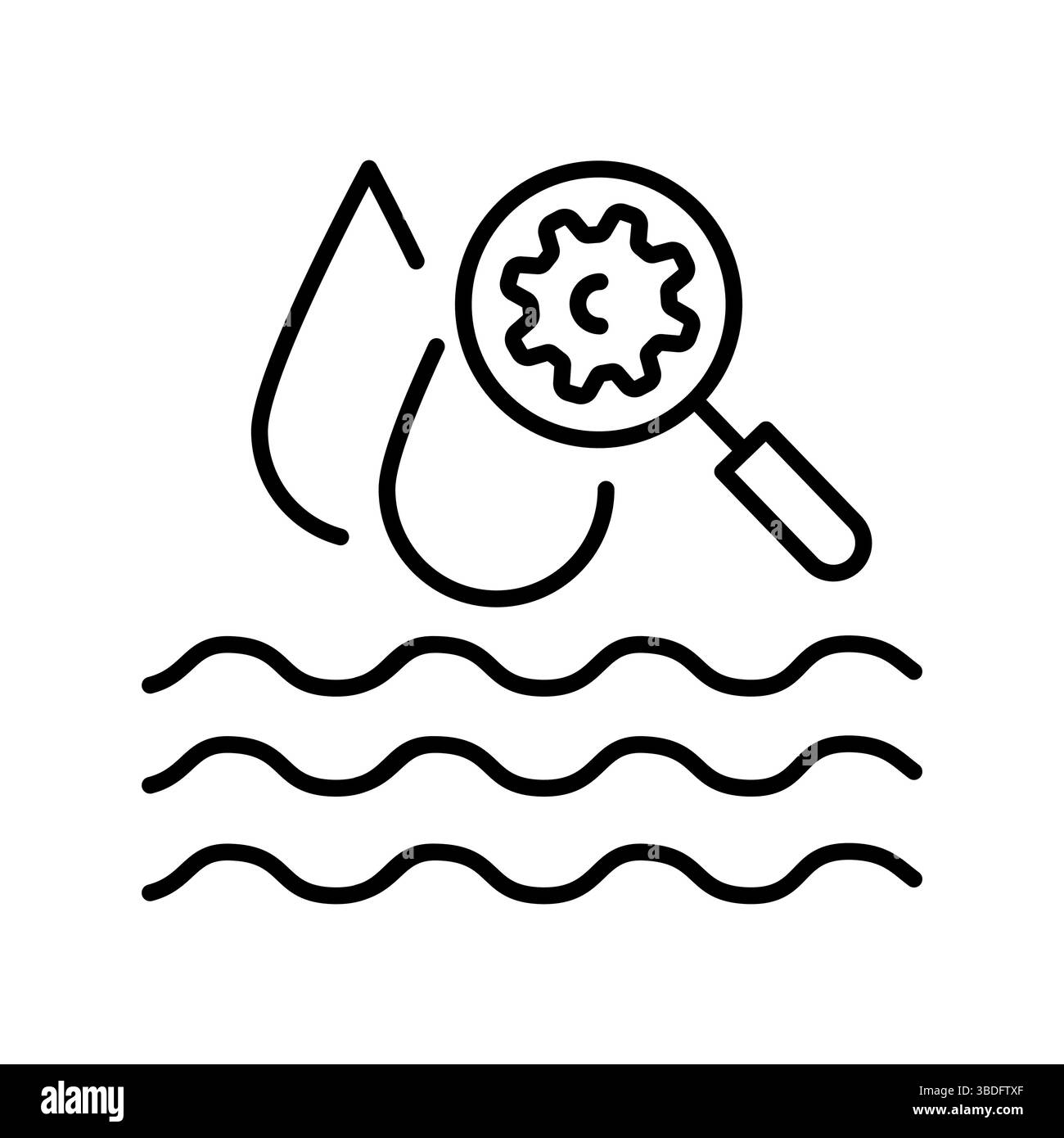 Water Supply Monitoring Line Icon Vector Isolated Element Editable Stroke Stock Vector Image