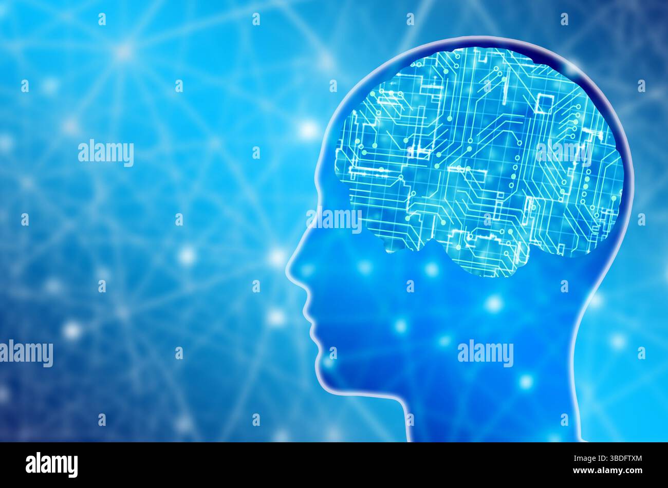illustration for wired human brain concept Stock Photo - Alamy