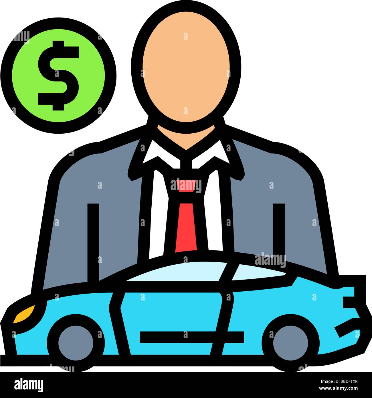 salesperson car dealership color icon vector illustration Stock Vector ...