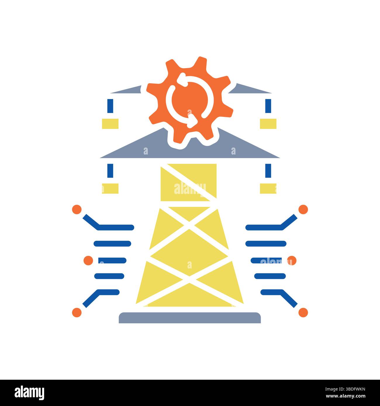Intelligent Energy Resource Management Color Flat Icon Vector Isolated