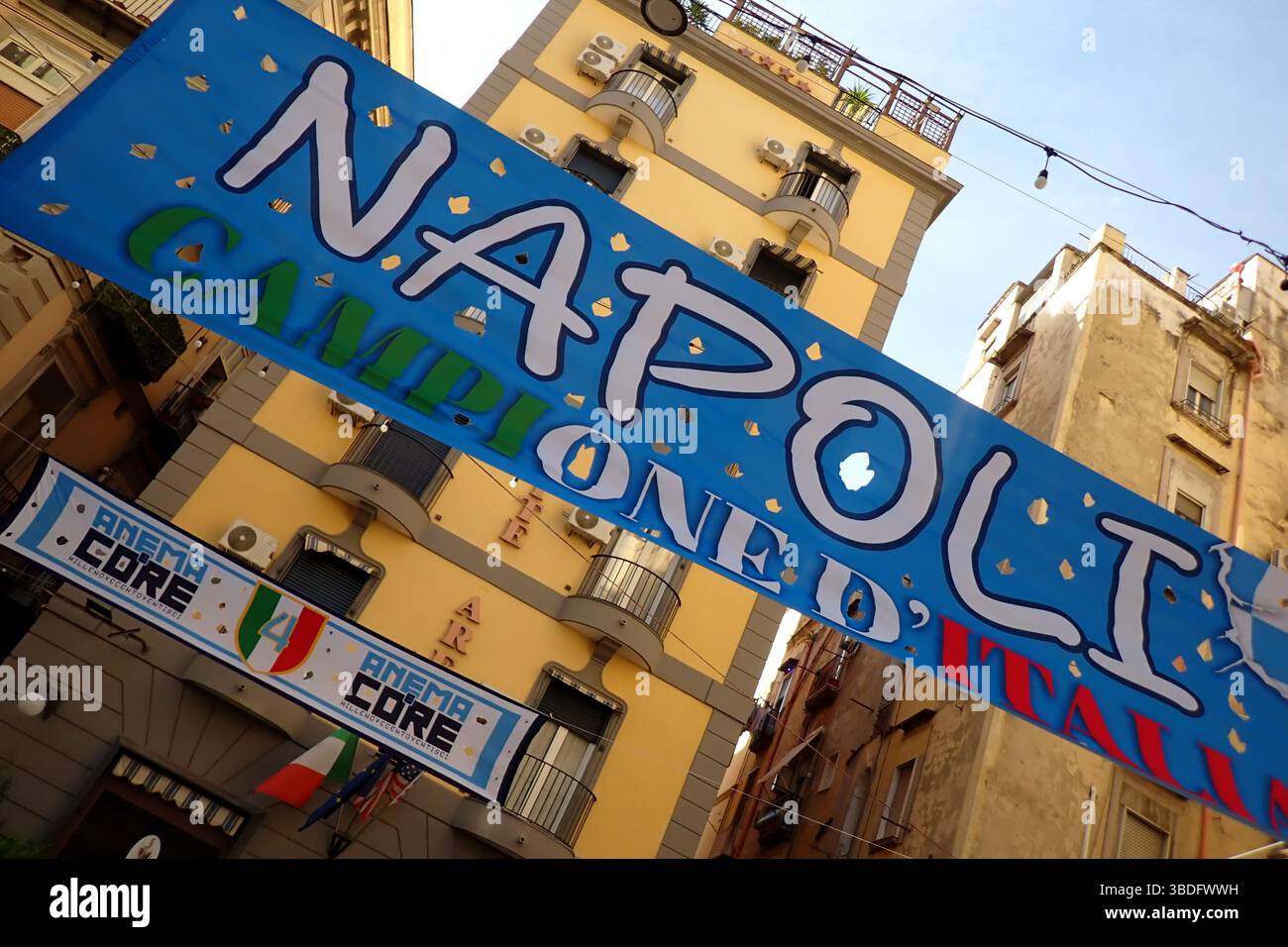 Napoli, Italy. 24th May, 2025. The alleys of the city decorated with ...