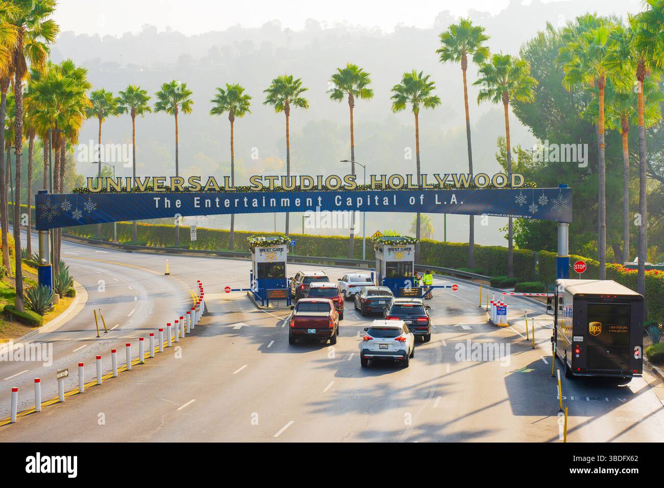 Los Angeles, California - December 24, 2024: Busy entrance to Universal ...