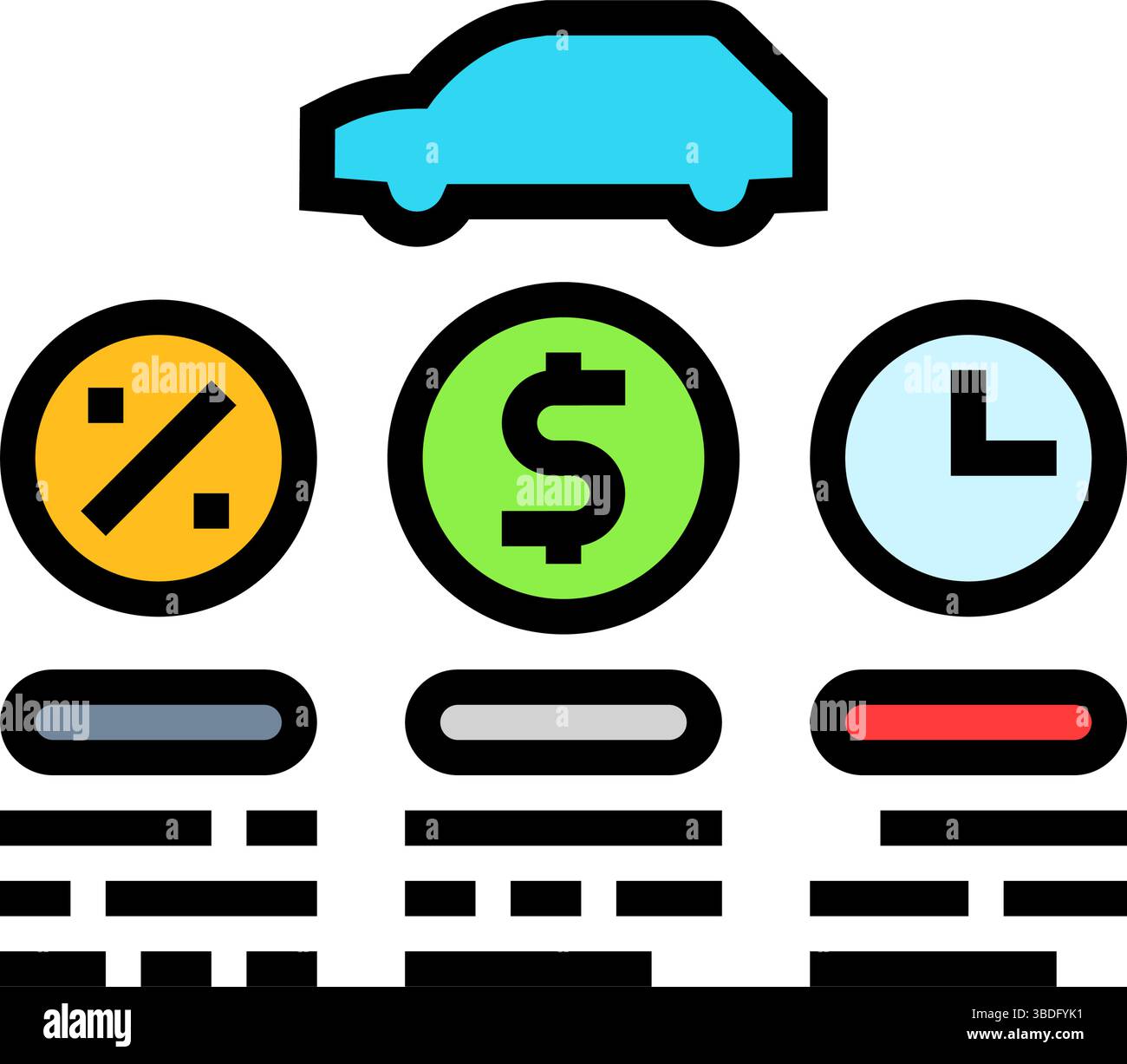 finance options car dealership color icon vector illustration Stock ...