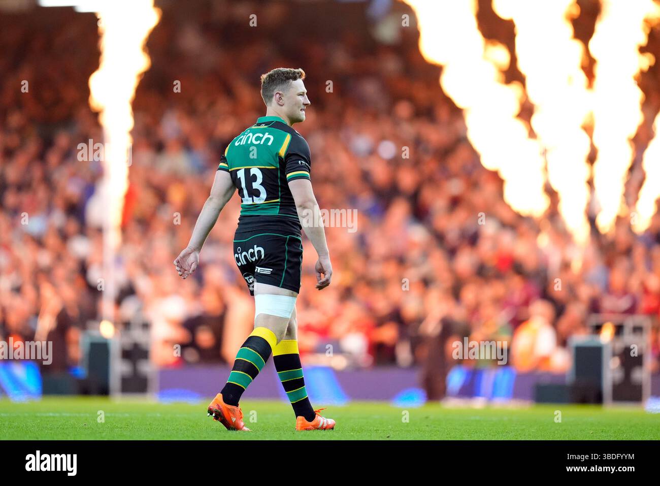 Northampton Saints’ captain Fraser Dingwall walks on before the ...