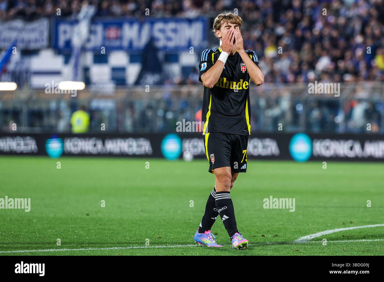 Como, Italy. 24th May, 2025. Nico Paz of Como 1907 reacts during Serie ...