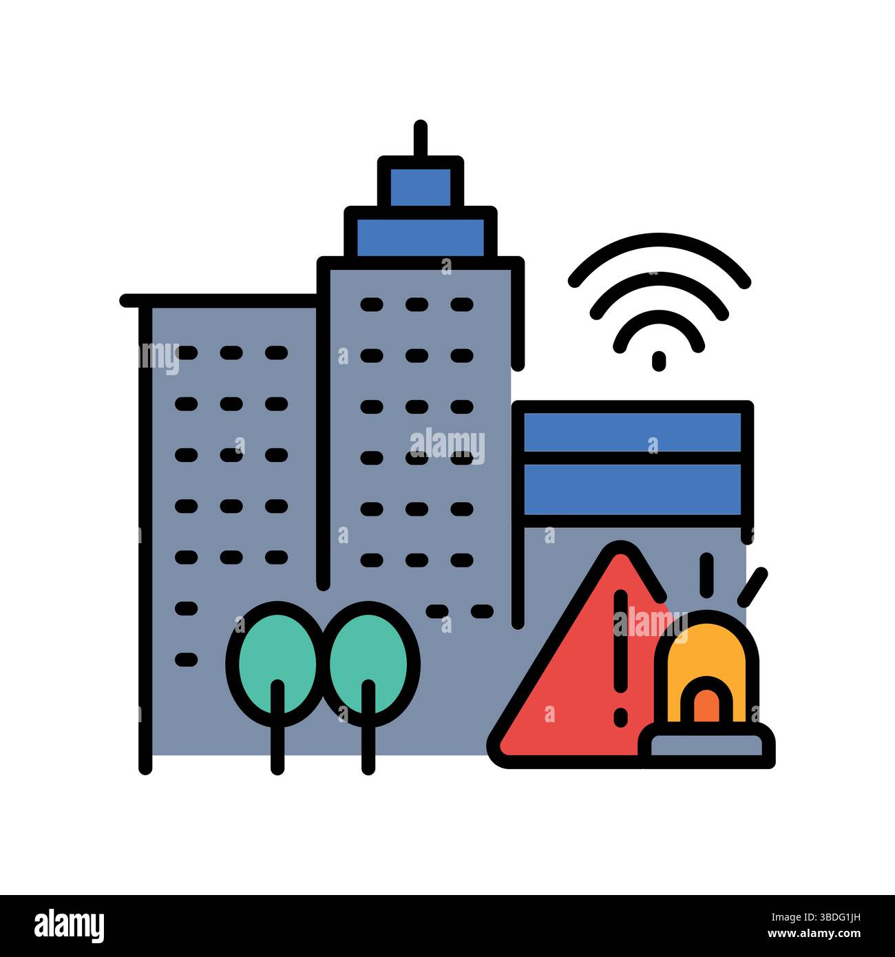 prediction emergency situations color line icon. Vector isolated ...