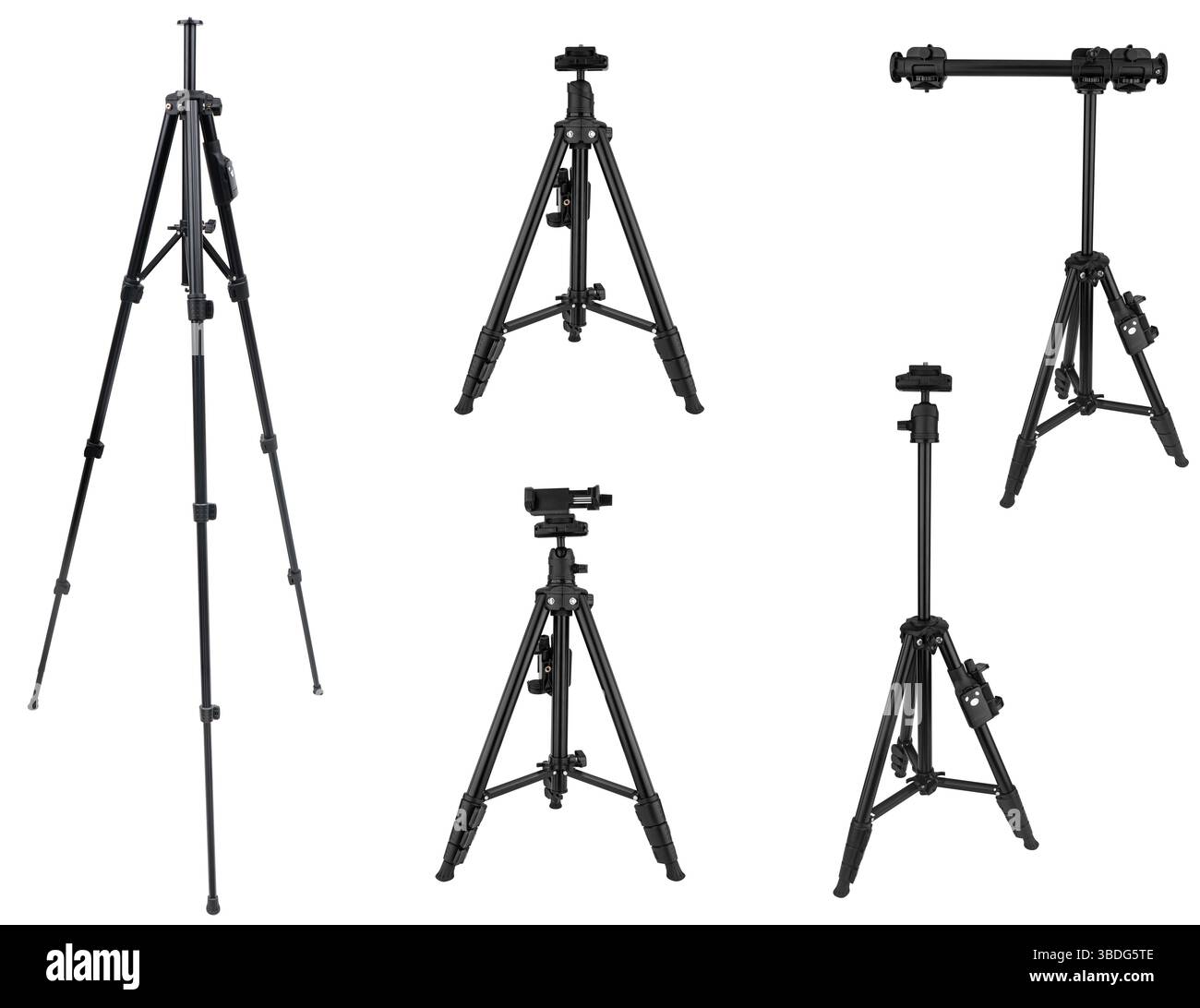 Classic camera tripod on a white background. Sturdy design for stable ...