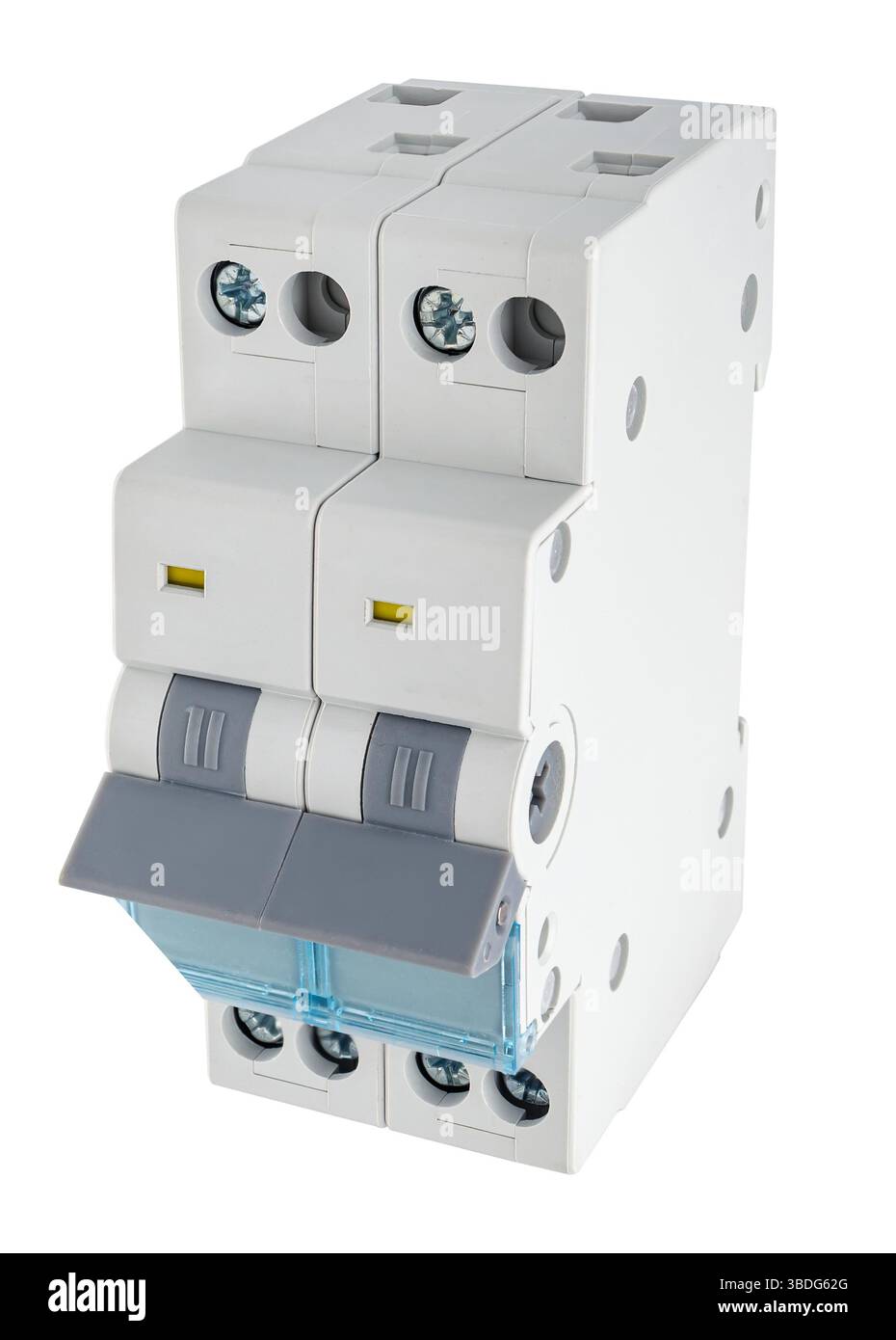 Modern single pole circuit breaker with current rating labeling Stock ...