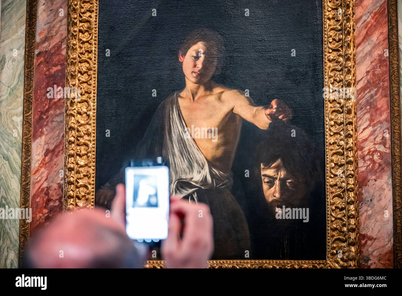 David holding the head of Goliath by Caravaggio, Borghese Gallery, Rome ...