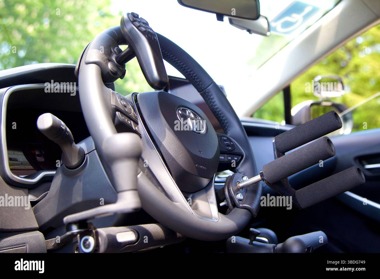 Non Exclusive: A wheel of an adapted car is seen during the handover ...