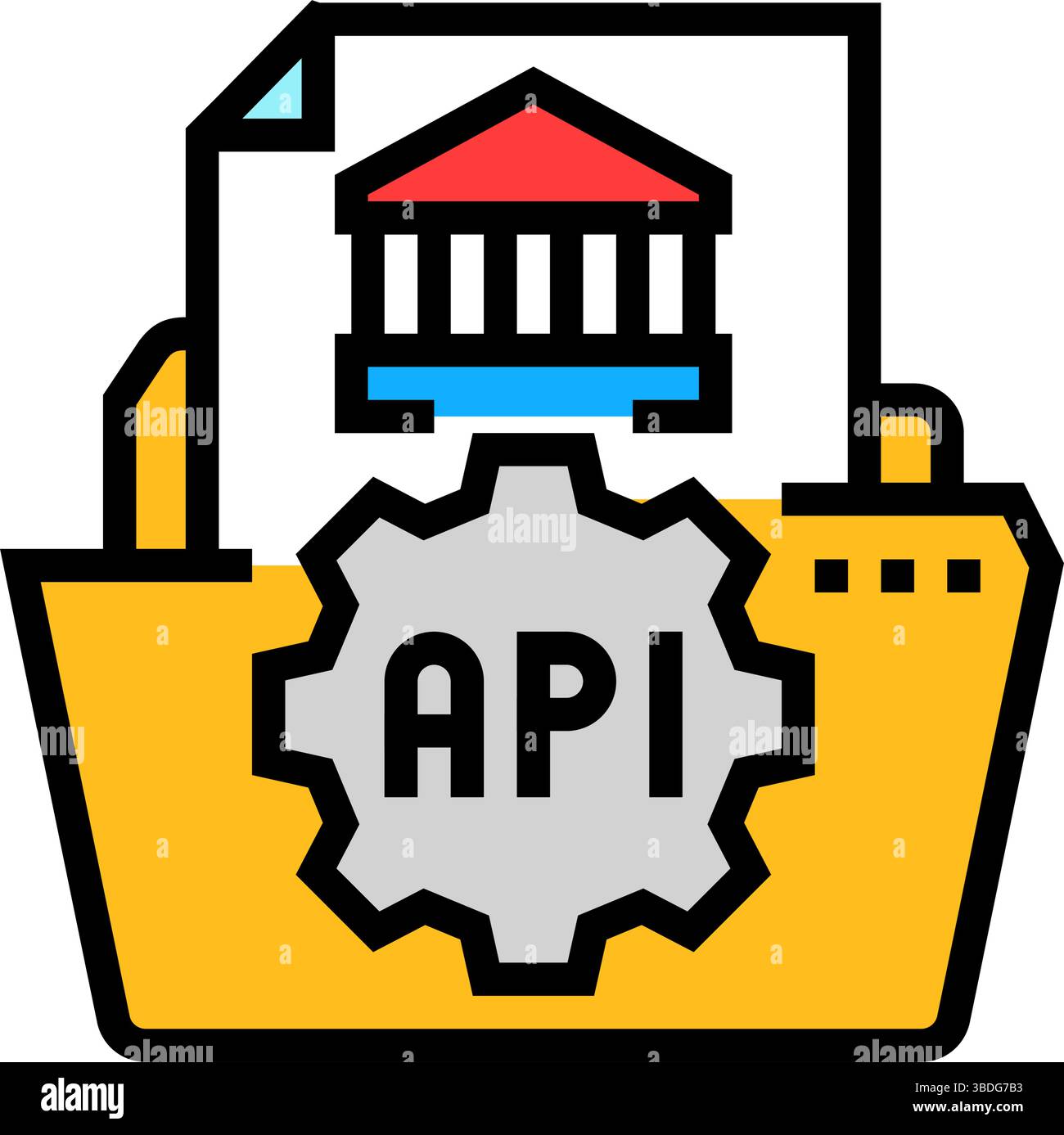 open banking api fintech color icon vector illustration Stock Vector ...