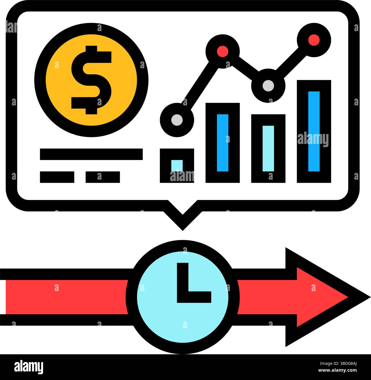 real time spending insights fintech color icon vector illustration ...