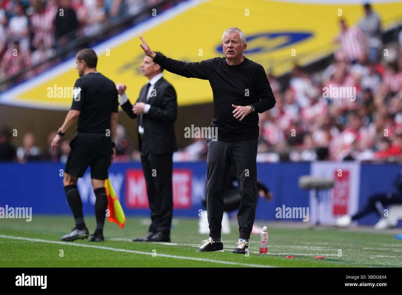 Sheffield United manager Chris Wilder gestures from the technical area ...
