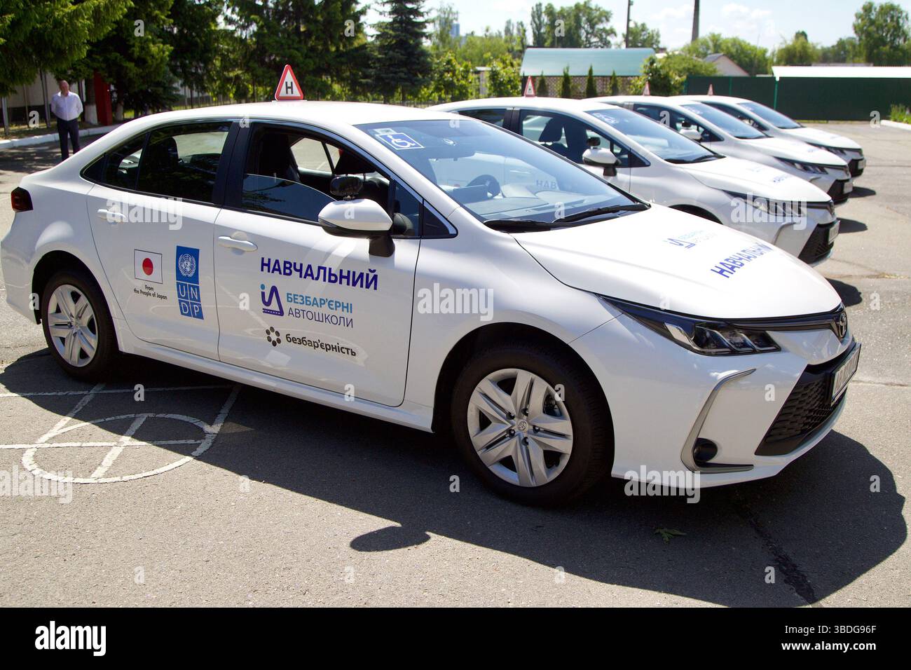 Non Exclusive: Adapted cars are pictured during the handover ceremony ...